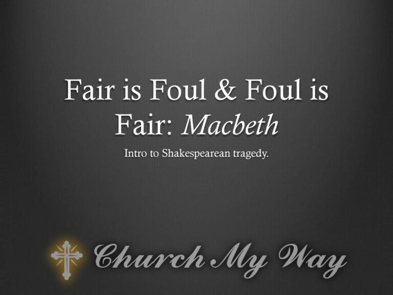 Fair is foul and foul is fair Hover through the fog and filthy air ...